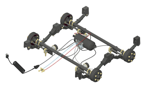 10.0t Tandem Axle Kit ABS & Rogers Stand 2300mm/2140mm F/F, 75mm Rd, 4 ...